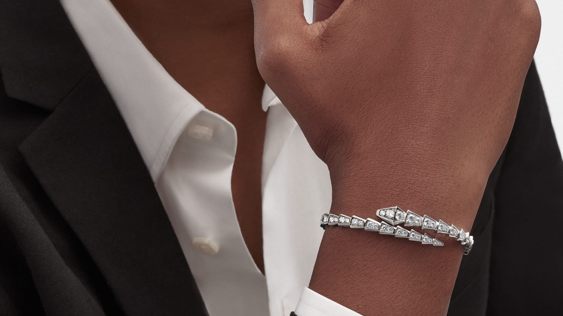 Serpenti Viper Bracelet White Gold 361138 | Bracelets | Bvlgari ...