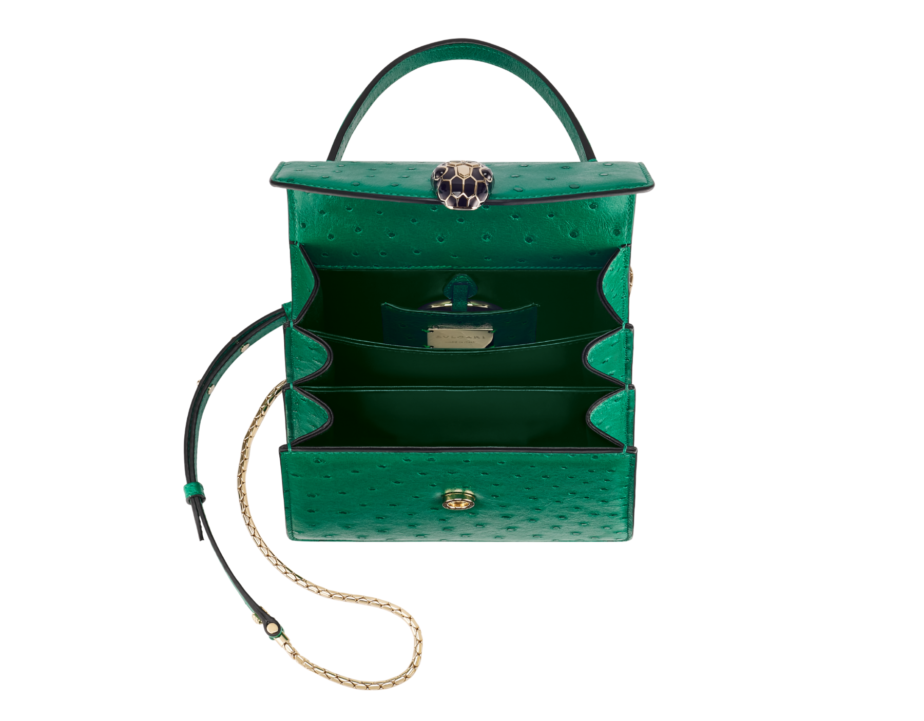 Serpenti Forever Top Handle Ostrich Leather 293264 | Bags | Bulgari ...