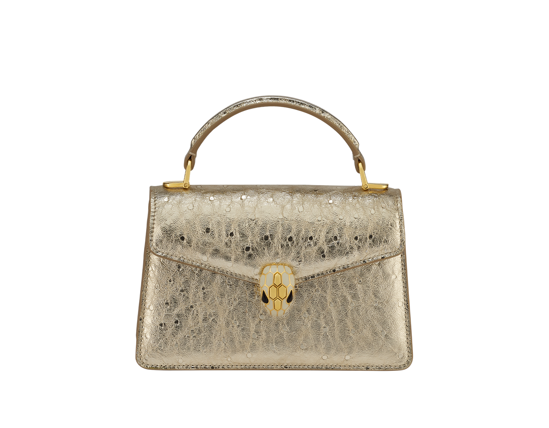 Serpenti Forever Mini Top Handle Bag Ostrich Leather 293791 | Bags ...