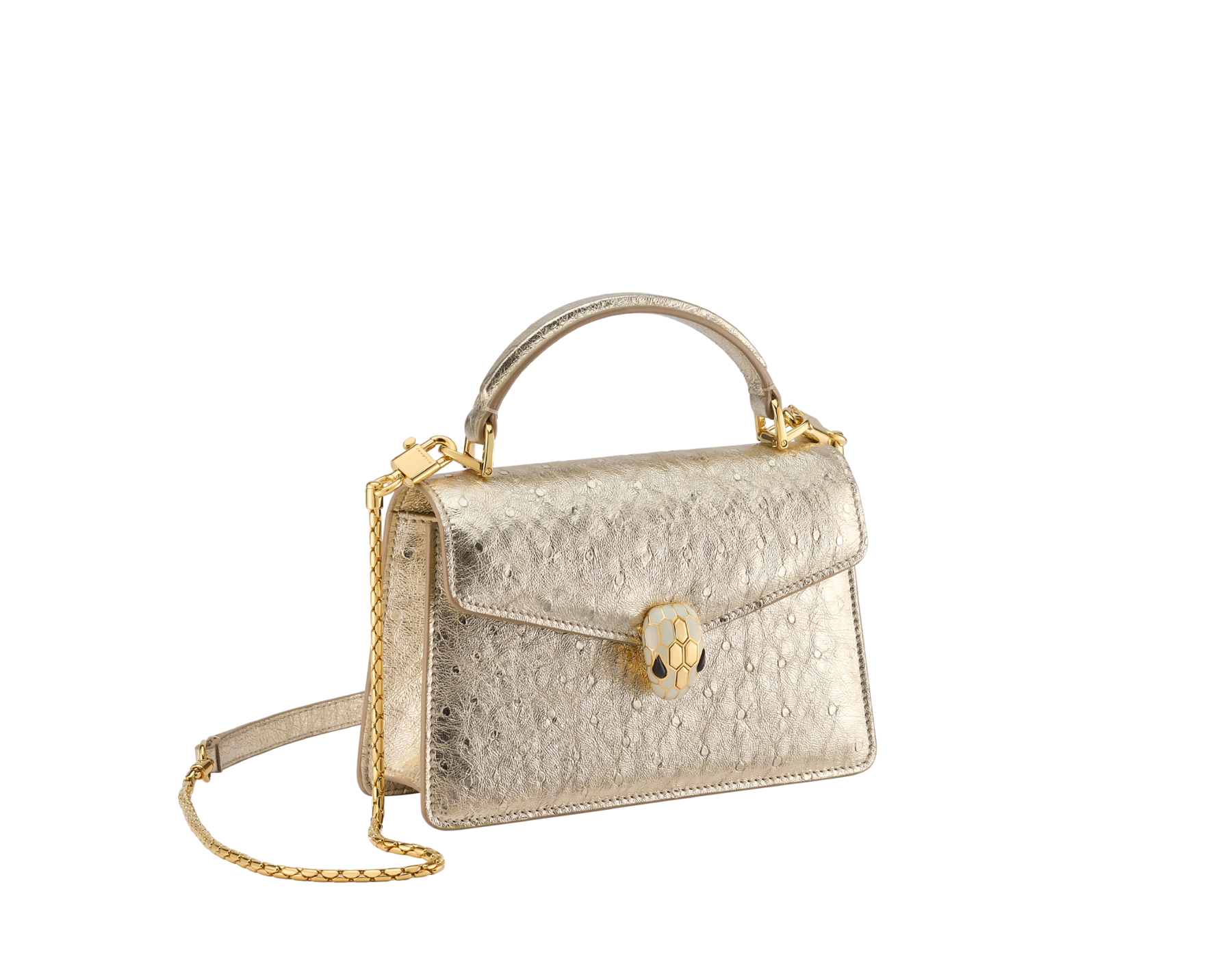 Serpenti Forever Mini Top Handle Bag Ostrich Leather 293791 | Bags ...
